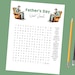 Fun Father's Day Printable Word Search Puzzle Unique Father's Day Gift ...
