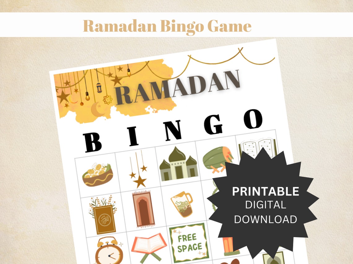 Ramadan Bingo Game - Muslim Kids Mosque Sunday School Activity ...