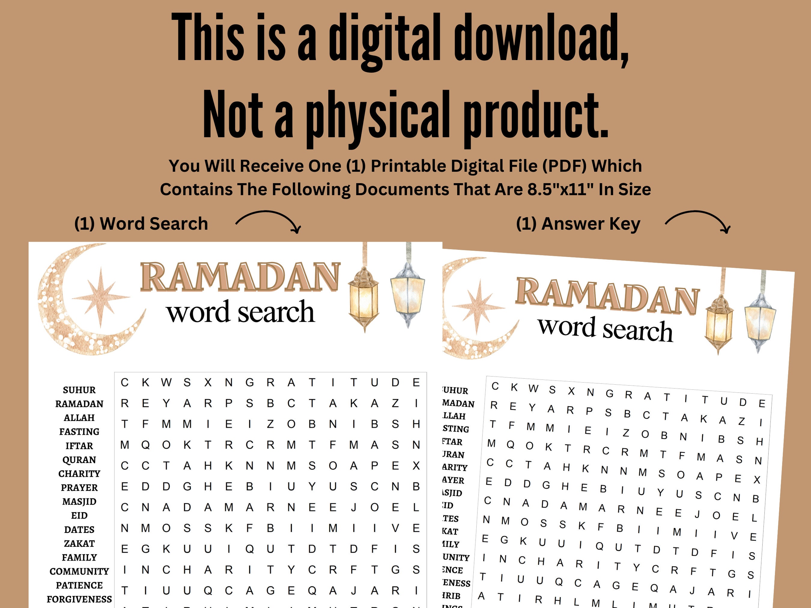 Ramadan Word Search Printable Puzzle | Muslim Kids Mosque Sunday School ...