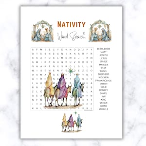 Nativity Word Search Puzzle: Christmas Sunday School Game (PDF) - Etsy