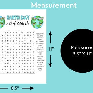Earth Day Word Search Puzzle - Engaging Eco-friendly Activity for Kids ...