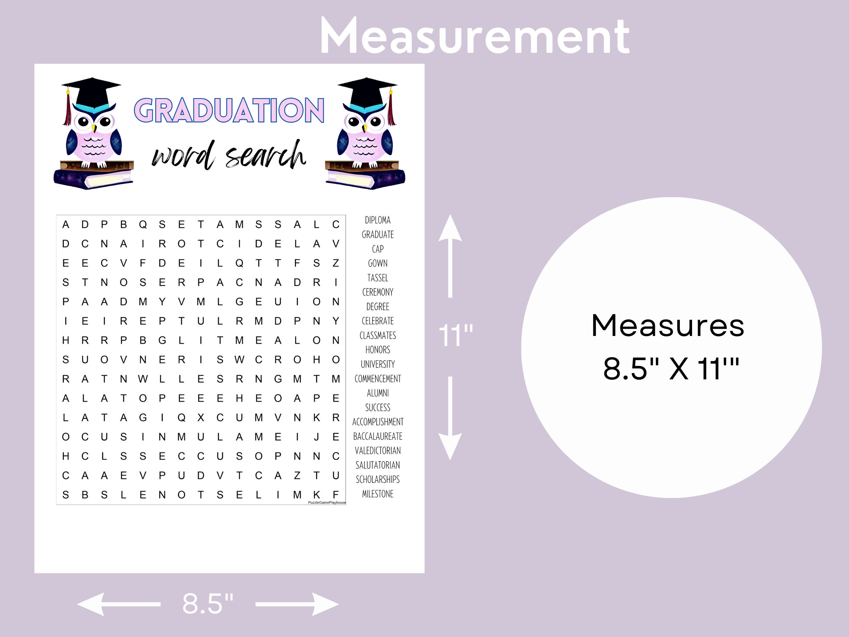 Graduation Word Search Puzzle - Class of 2023 Fun Activity, Graduation ...