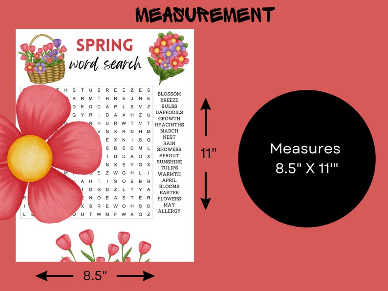 Spring Word Search Puzzle: Kids & Family Activity (PDF) - Etsy