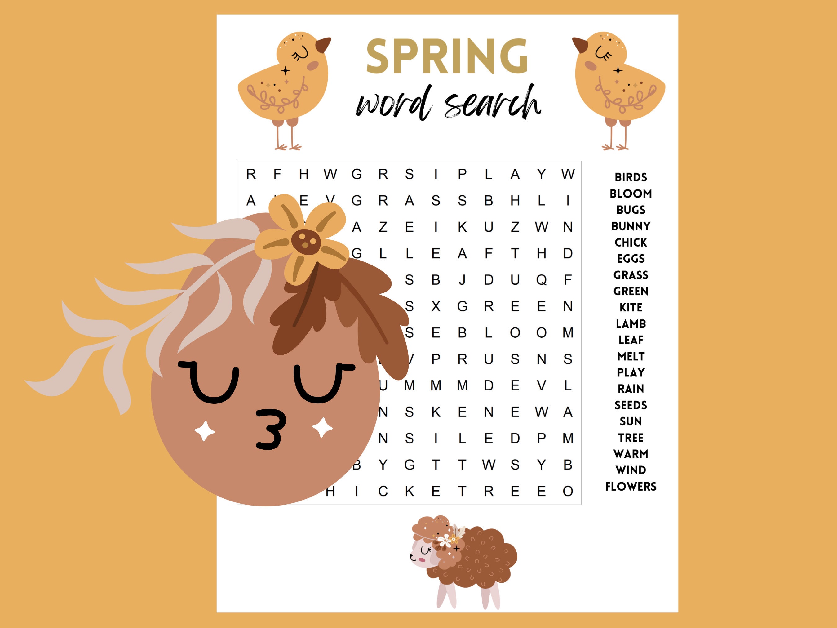 Spring Word Search for Kids - Fun Engaging Printable Puzzle - Seasonal ...