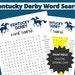 Kentucky Derby Word Search Puzzle: Horse Racing Party Game, Printable ...