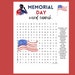 Memorial Day Word Search Puzzle - Engaging Patriotic Activity - Honor ...