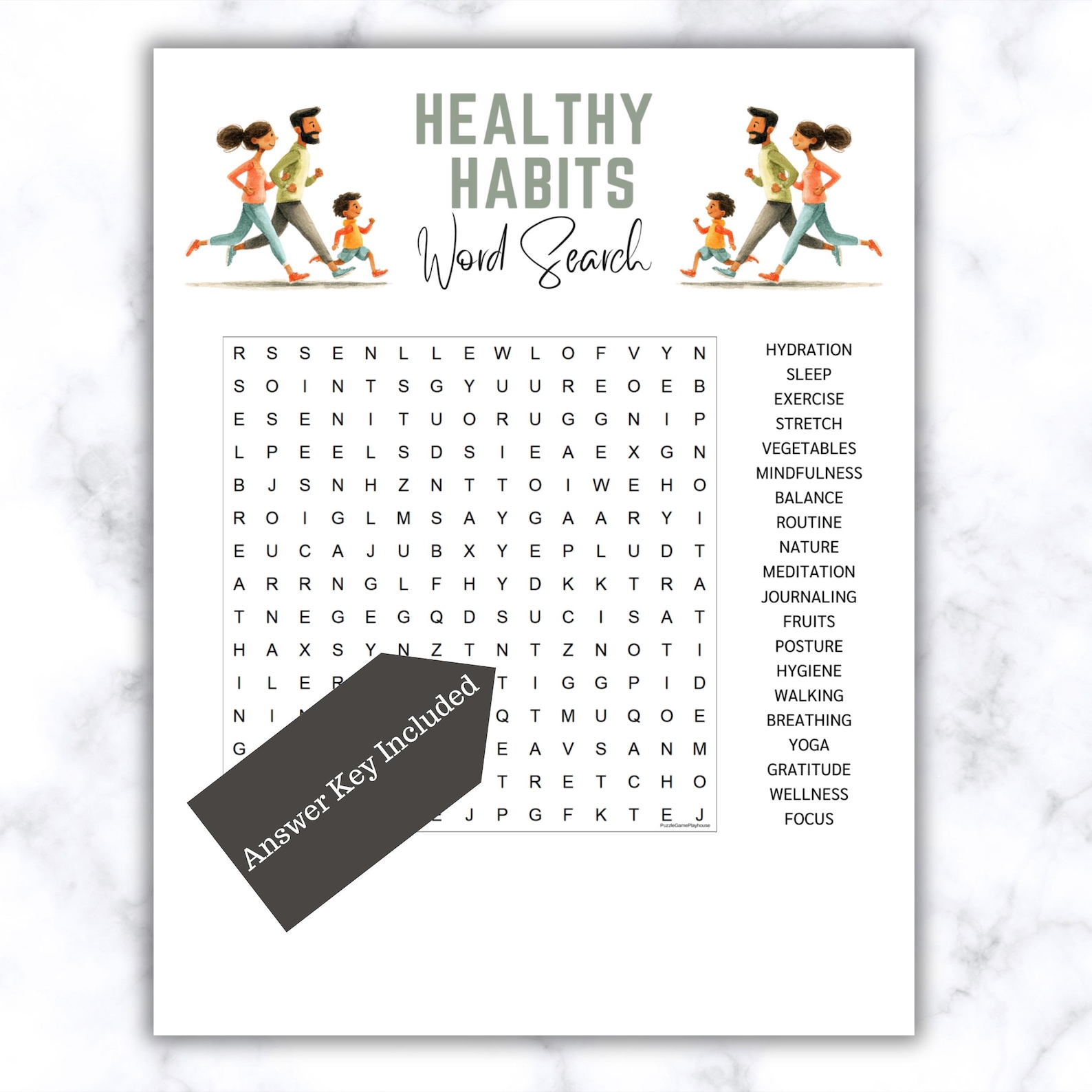 Healthy Habits Word Search Puzzle: Wellness Activity (PDF) - Etsy