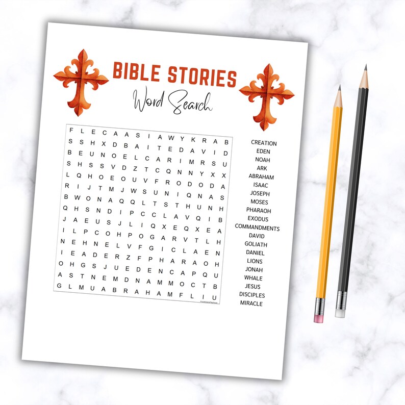Bible Stories Word Search Puzzle: Sunday School Christian Game (PDF ...