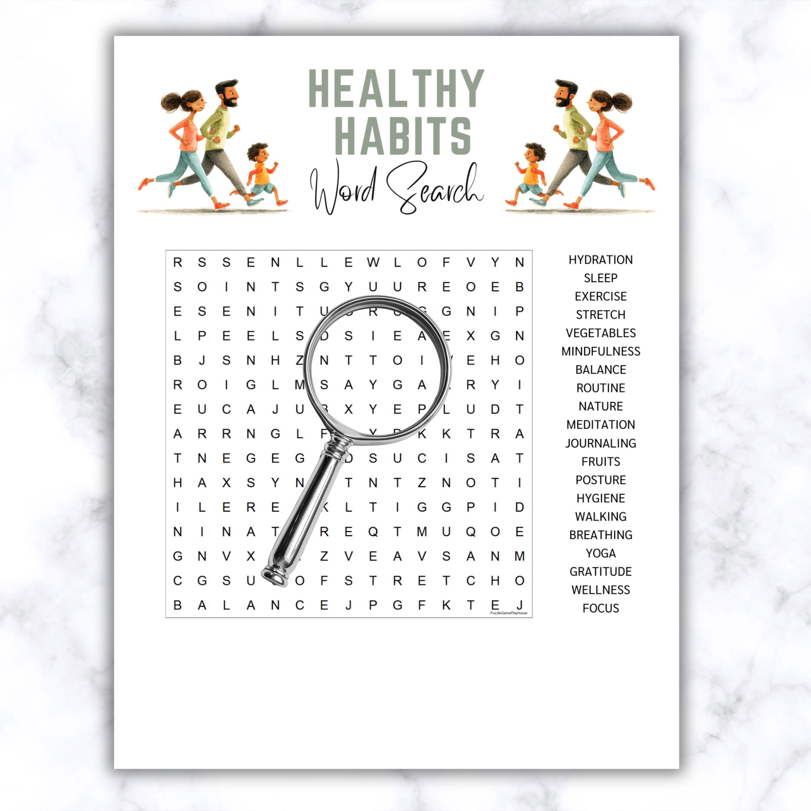 Healthy Habits Word Search Puzzle: Wellness Activity (PDF) - Etsy