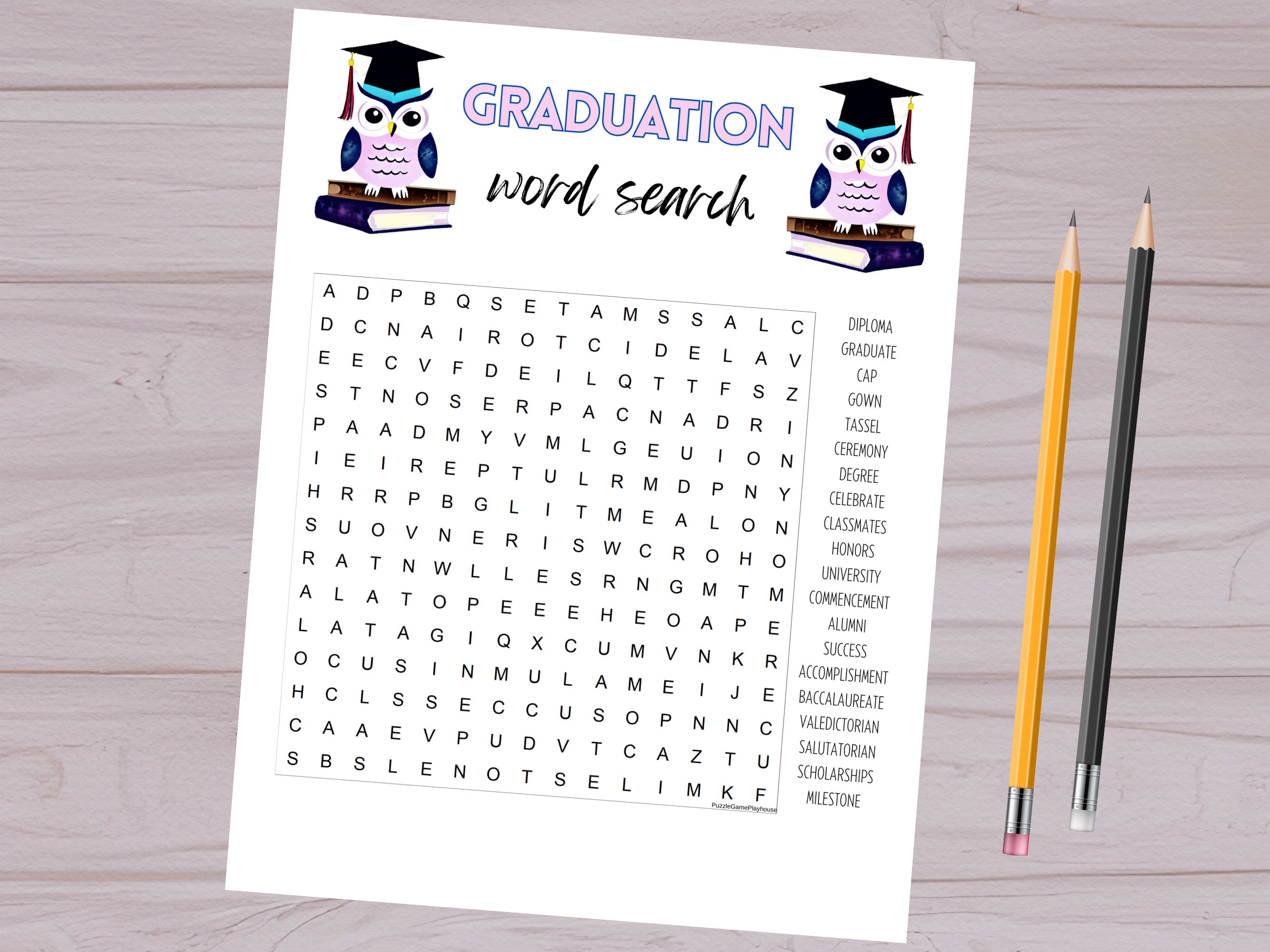 Graduation Word Search Puzzle - Class of 2023 Fun Activity, Graduation ...