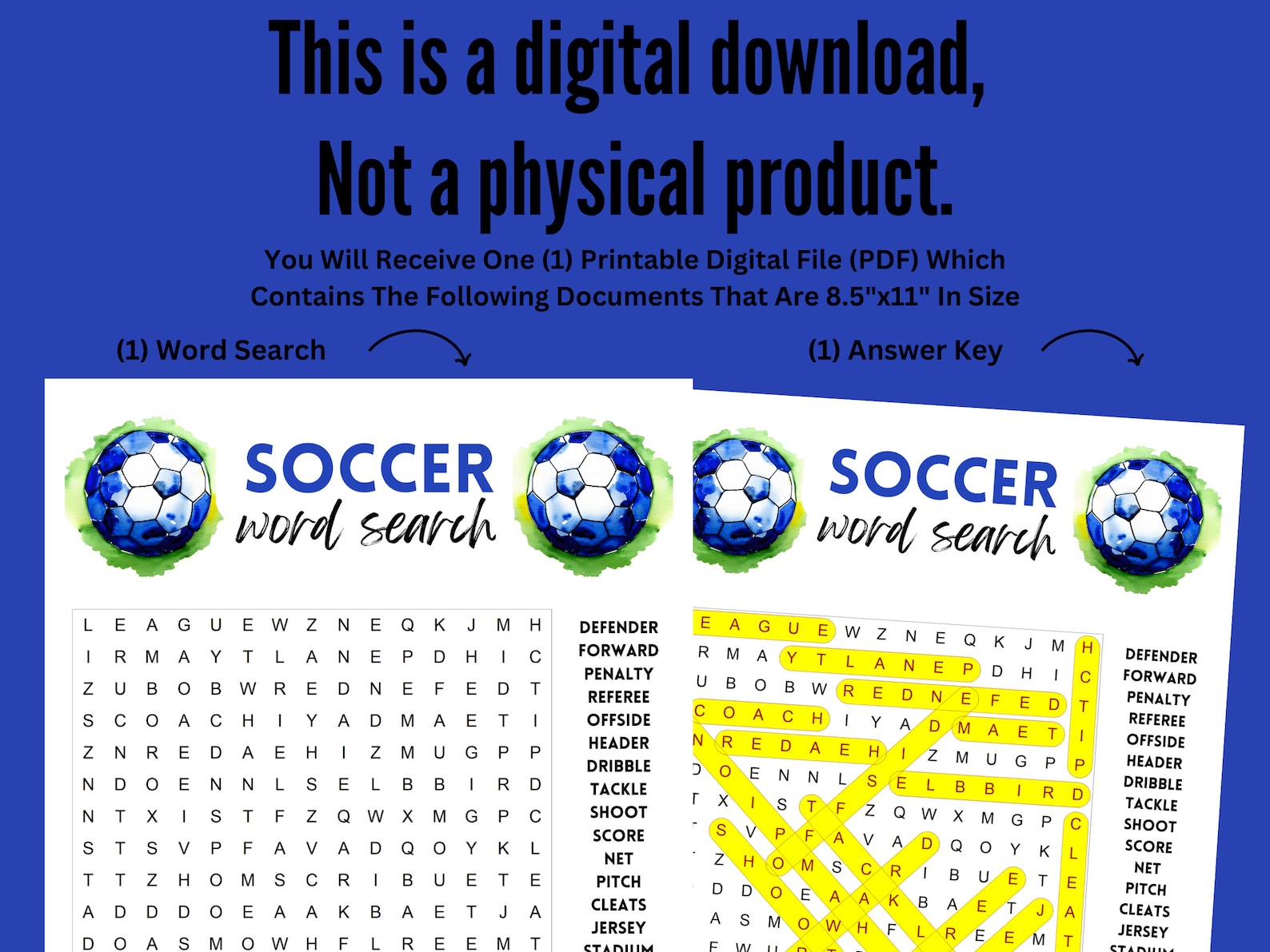 Soccer Party Printable Word Search Soccer Puzzle Soccer Printable Word ...