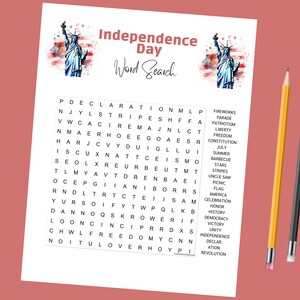 Independence Day Word Search Printable - Fun 4th of July Puzzle ...