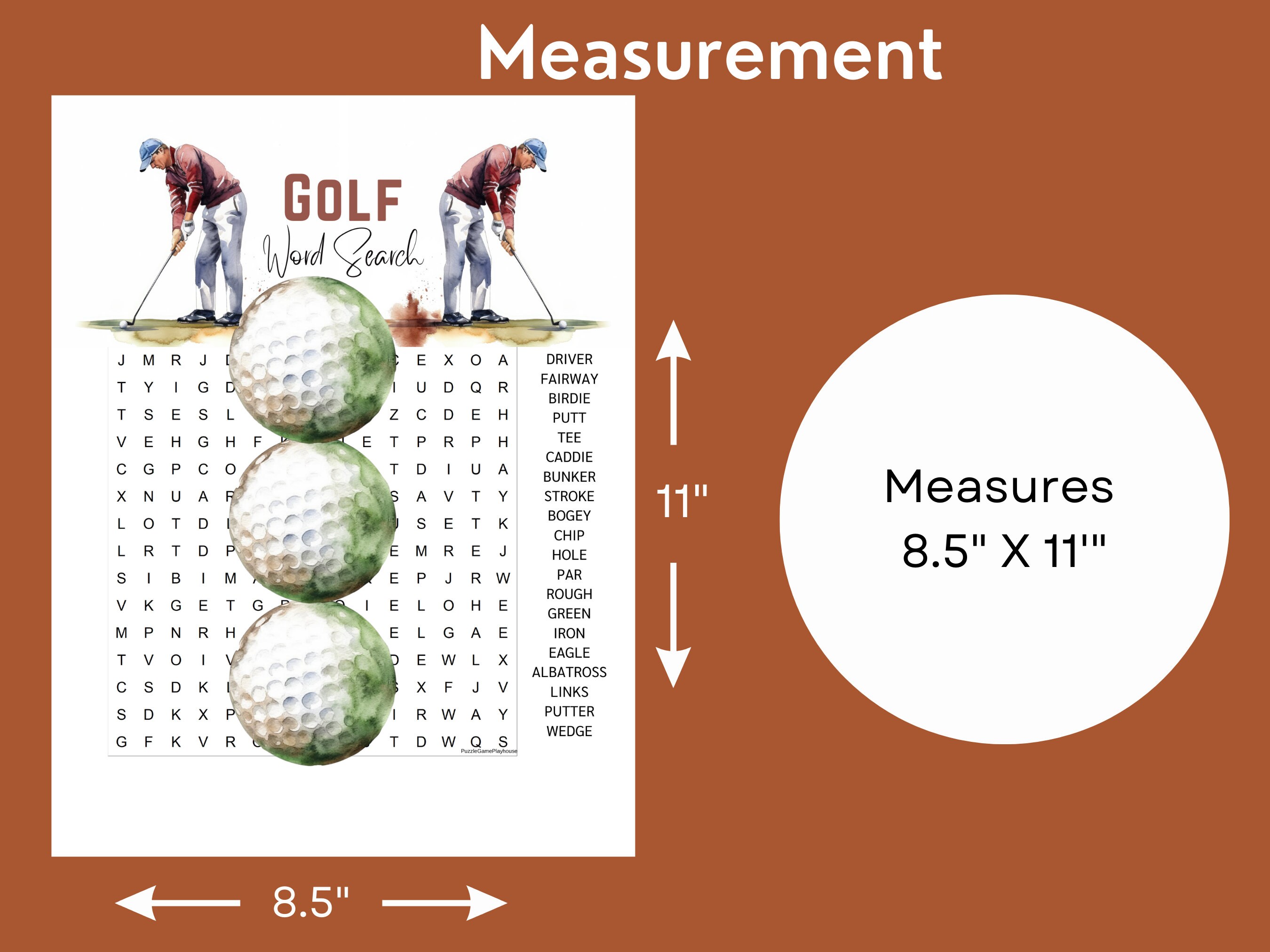 Golf Word Search Puzzle Game I Printable Golf Team Party Games I Golf ...