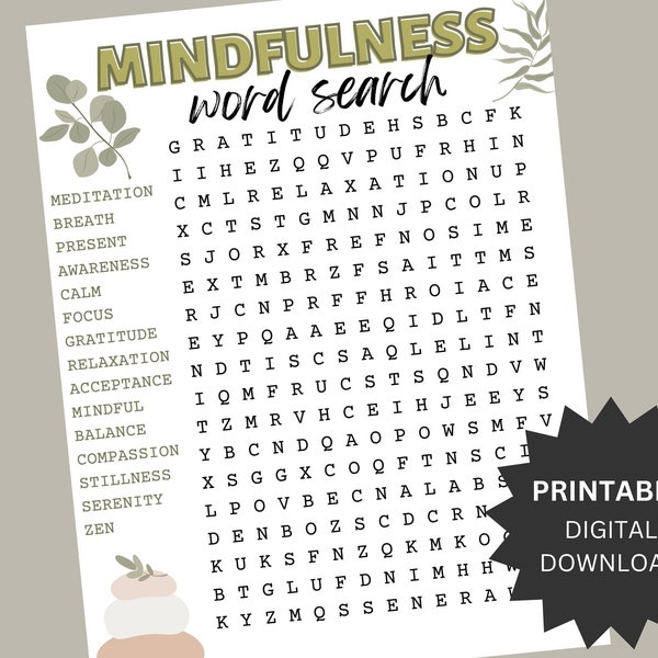 Free Printable Word Search - Etsy