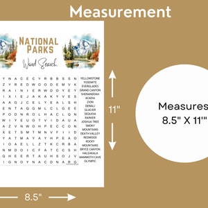 National Parks Word Search Puzzle - A Fun Educational Game for Nature ...