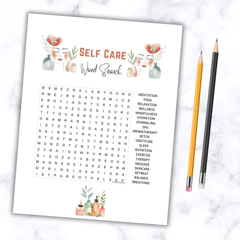 Self-care Word Search Puzzle: Wellness Activity (digital Download) - Etsy