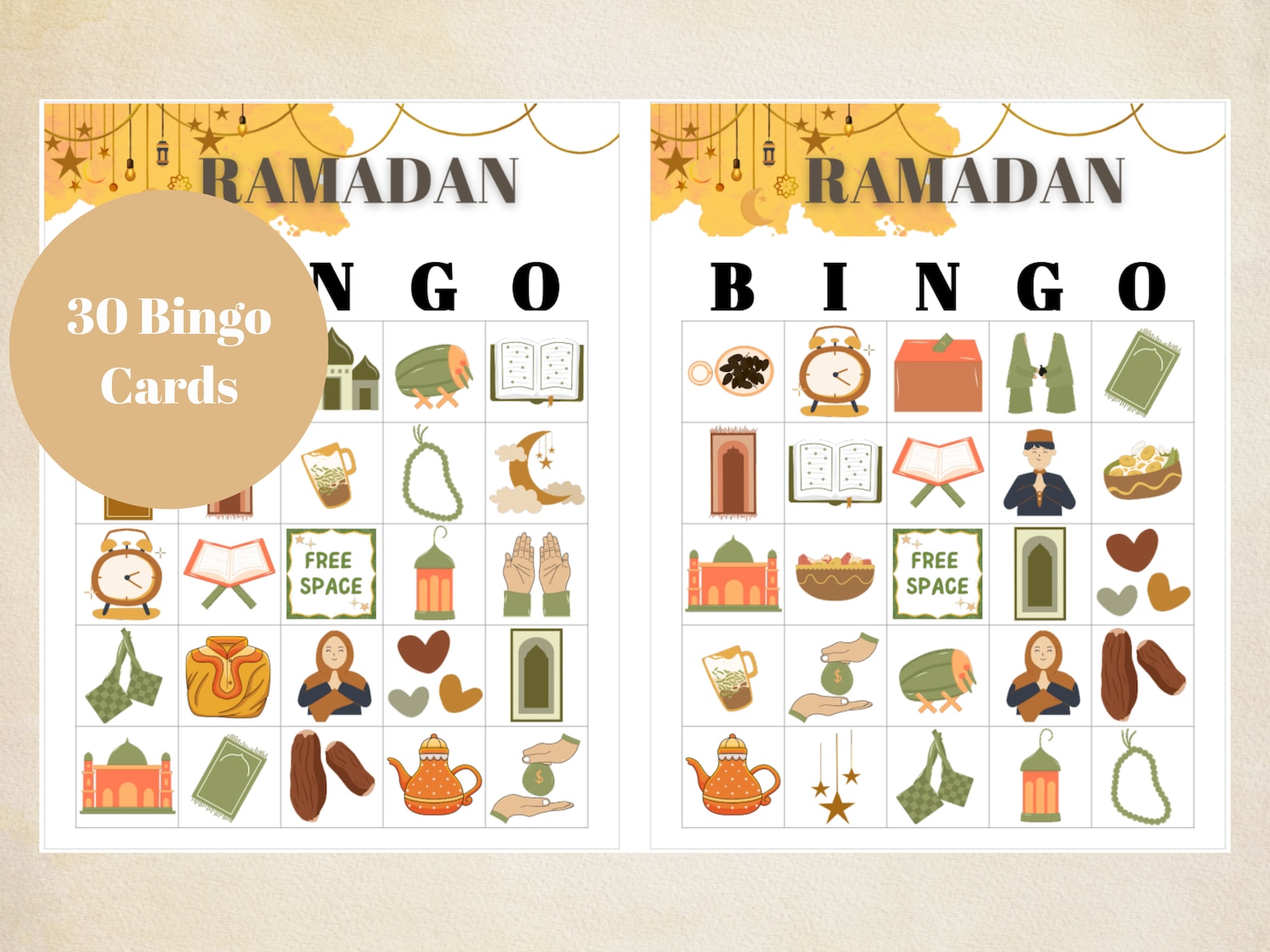 Ramadan Bingo Game - Muslim Kids Mosque Sunday School Activity ...