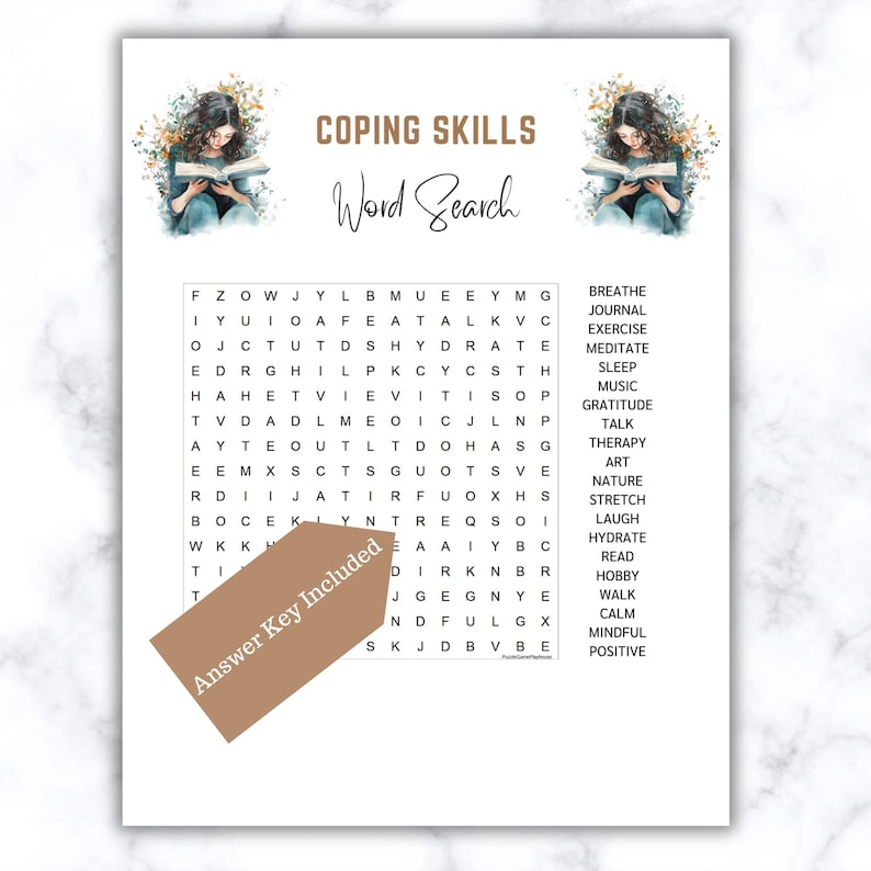 Coping Skills Word Search Puzzle: Emotional Regulation Activity (PDF ...