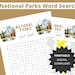 National Parks Word Search Puzzle A Fun Educational Game for Nature ...