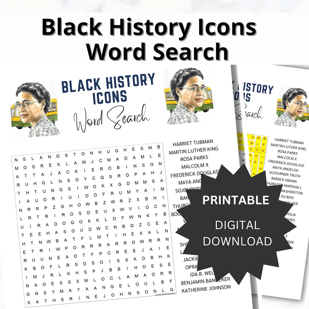 Black History Word Search, Critical Race Theory, African American Icons ...