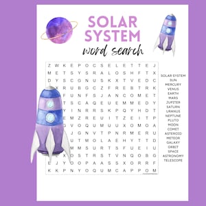 Solar System Puzzle Word Search Puzzle Solar System Unit Study Planet ...