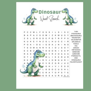 Kids Dinosaur Word Search Puzzle - Fun & Educational Dinosaur Game ...