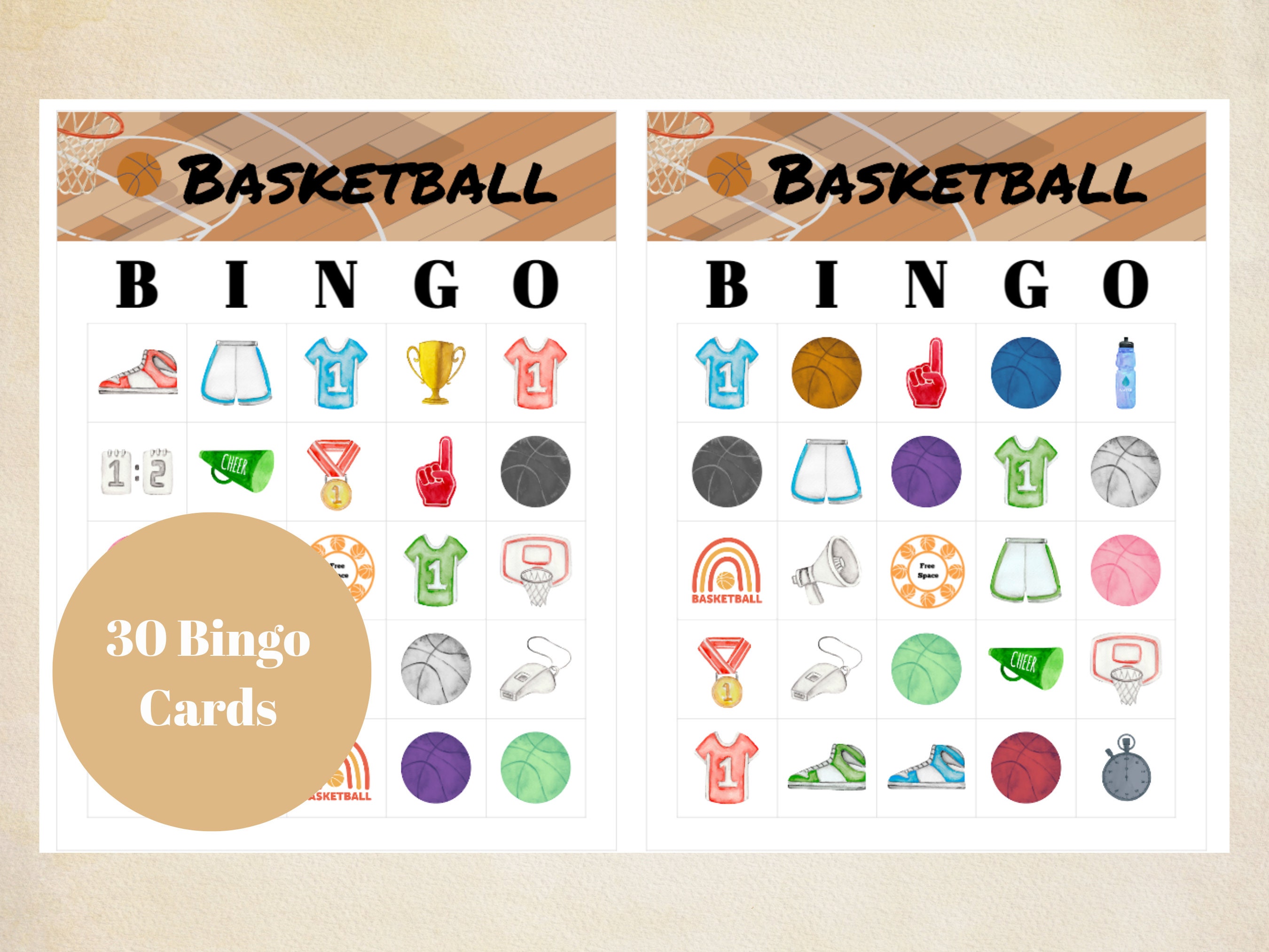 Basketball Bingo Game - Fun Game for Fans and Players - Printable ...