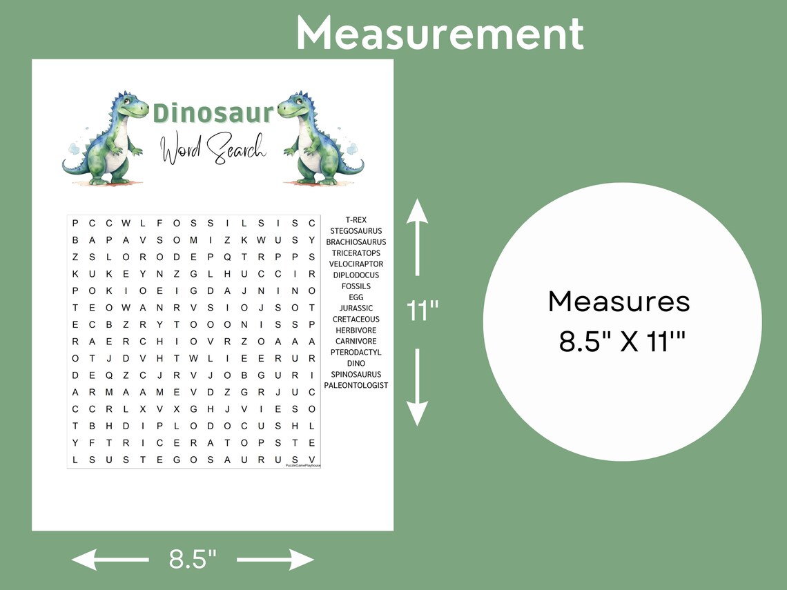 Kids Dinosaur Word Search Puzzle - Fun & Educational Dinosaur Game ...