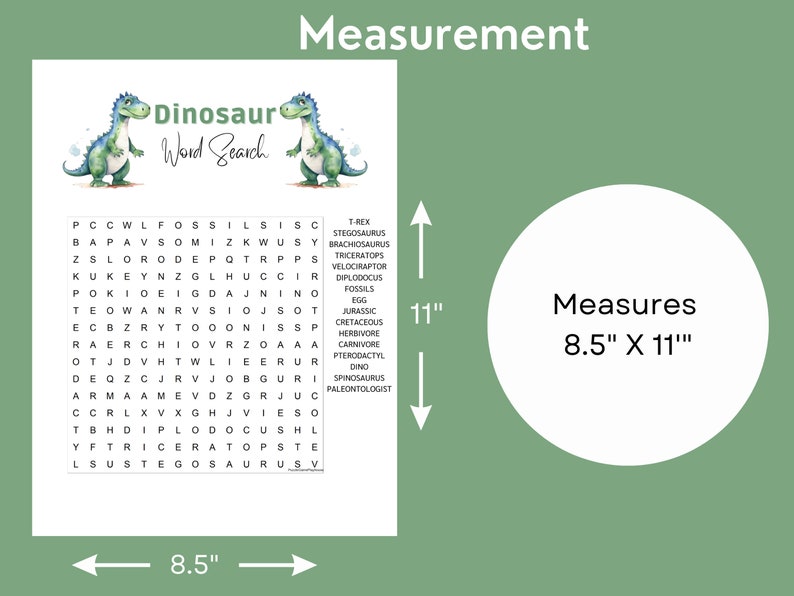Kids Dinosaur Word Search Puzzle - Fun & Educational Dinosaur Game ...
