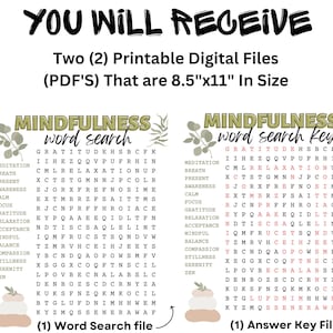 Mindfulness Word Search Puzzle Printable | Relaxing and Challenging ...