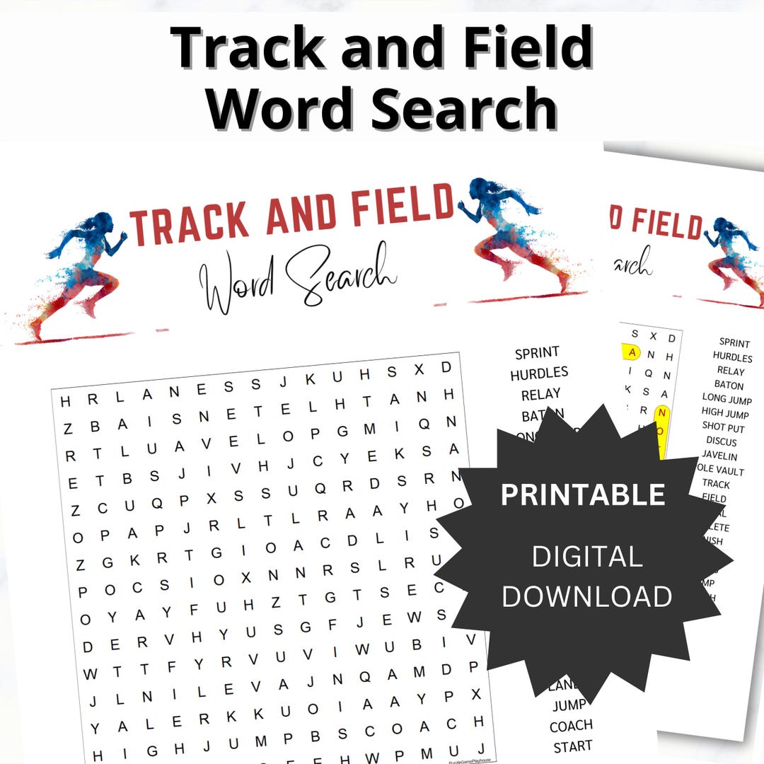 Track and Field Word Search Puzzle: Sports Team Activity (PDF Download ...
