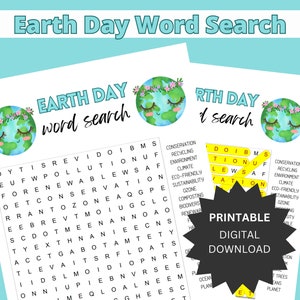 Earth Day Word Search Puzzle - Engaging Eco-friendly Activity for Kids ...