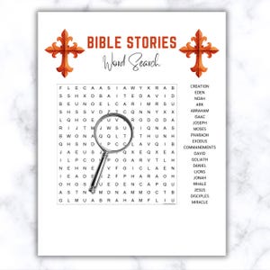 Bible Stories Word Search Puzzle: Sunday School Christian Game (PDF ...