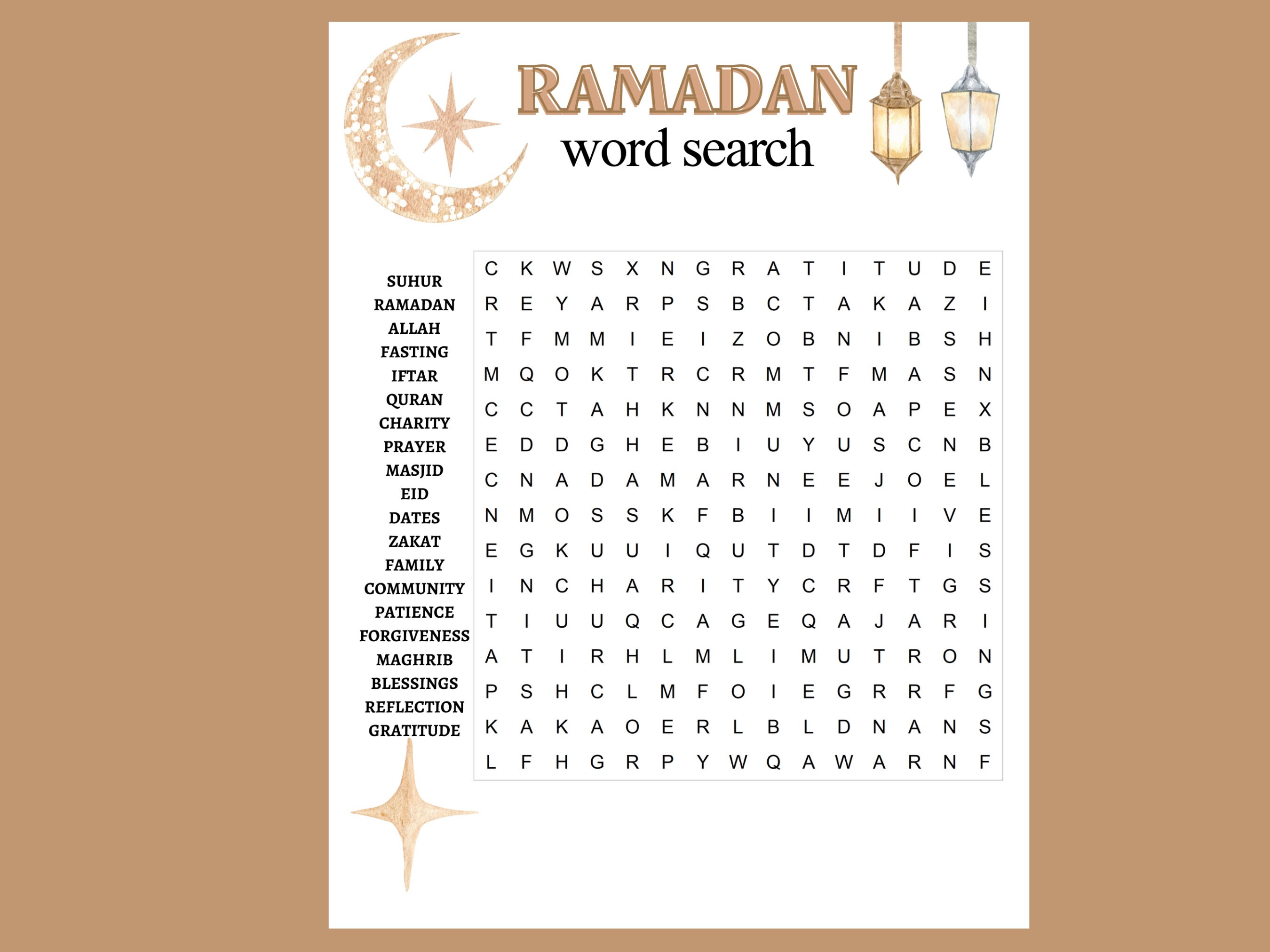 Ramadan Word Search Printable Puzzle Fun Search A Word Ramadan ...