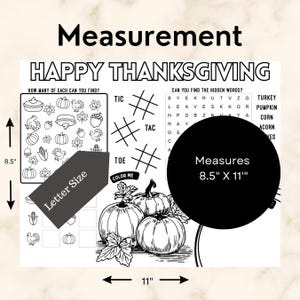 Thanksgiving Placemat | Kids' Activities, Word Search (PDF) - Etsy