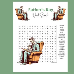 Fun Father's Day Printable Word Search Puzzle - Unique Father's Day ...