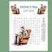 Fun Father's Day Printable Word Search Puzzle Unique Father's Day Gift ...