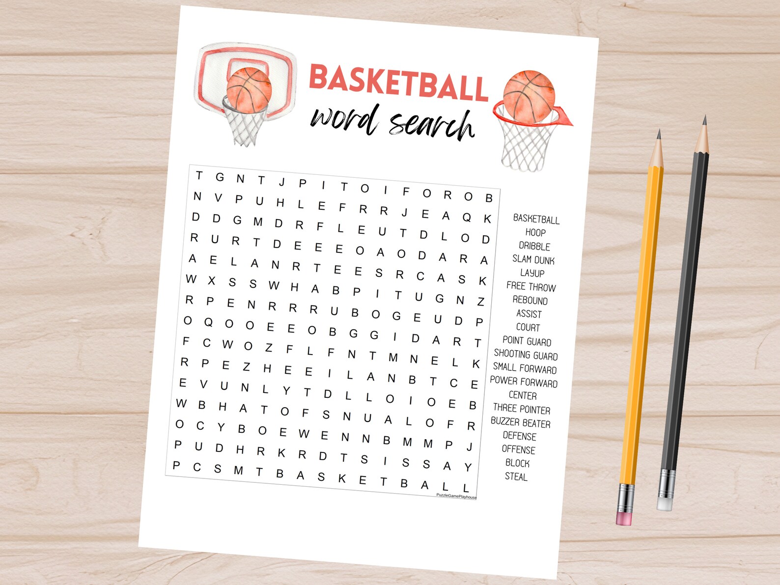 Basketball Word Search Puzzle: Fun Sports Activity (printable PDF) - Etsy