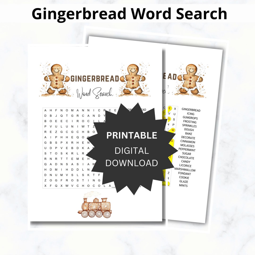 Gingerbread House Christmas Word Search Puzzle: Explore Baking ...