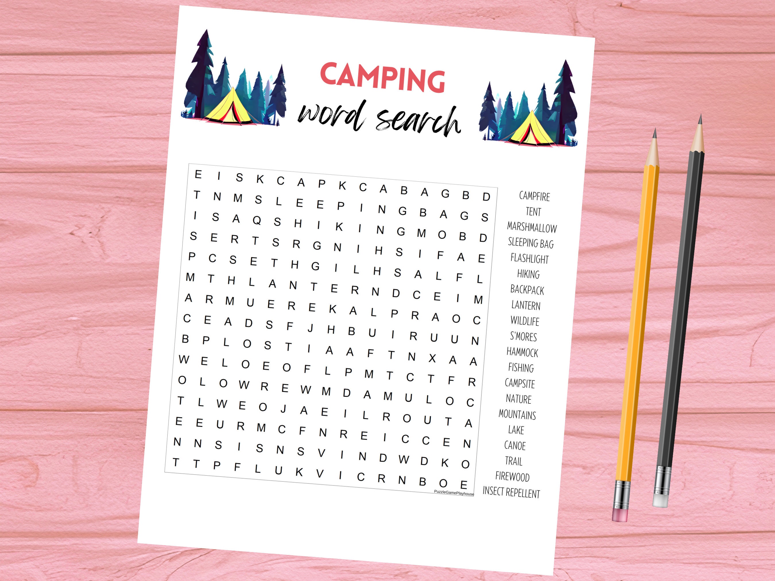Fun Camping Word Search Puzzle - Engaging Outdoor Activity Printable ...