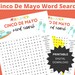 Cinco De Mayo Word Search Puzzle - Mexican Fiesta Printable Party Game ...