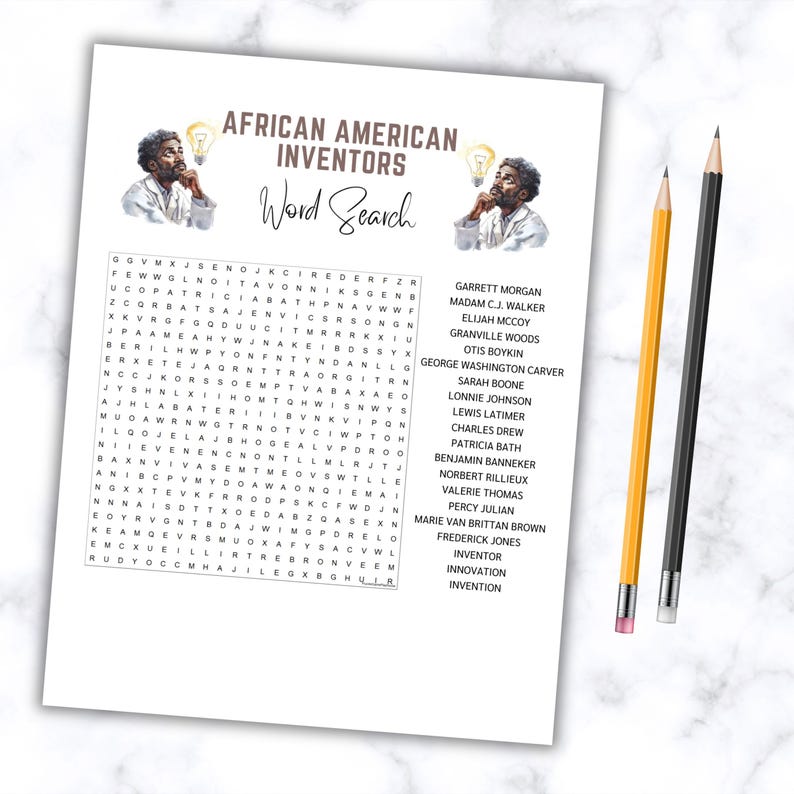 African American Inventors Word Search: Black History STEM Activity ...