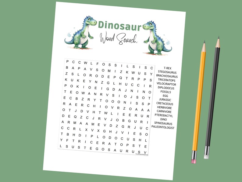Kids Dinosaur Word Search Puzzle - Fun & Educational Dinosaur Game ...