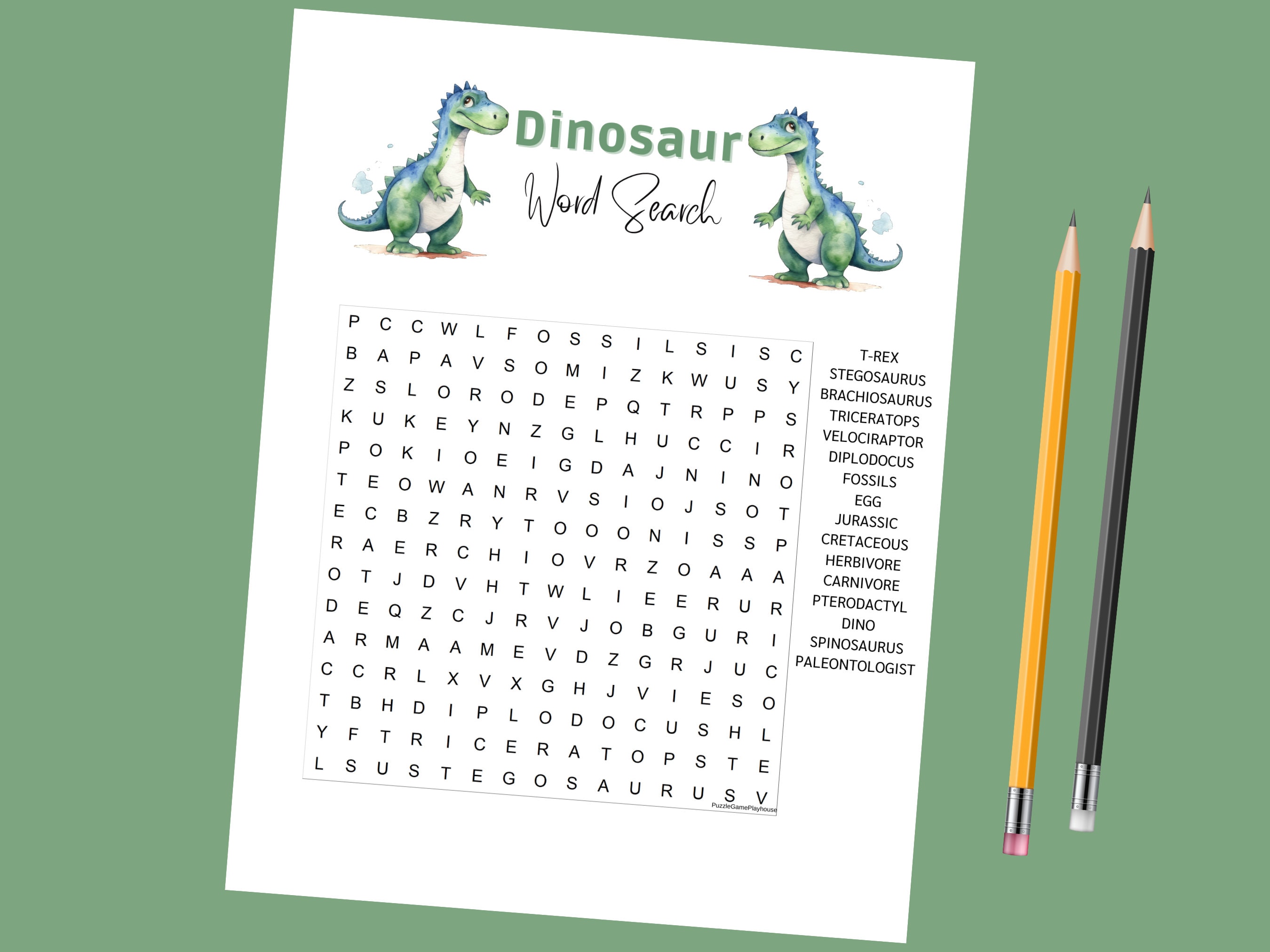 Kids Dinosaur Word Search Puzzle - Fun & Educational Dinosaur Game ...