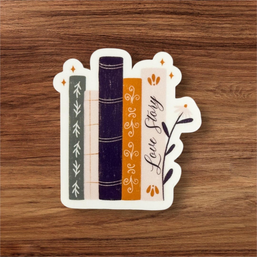 Love Story Floral Book Stack Sticker | Reading Journal | Smut ...