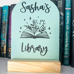 Personalised Acrylic Bookshelf Sign - Floral | Multiple Colours | Home ...