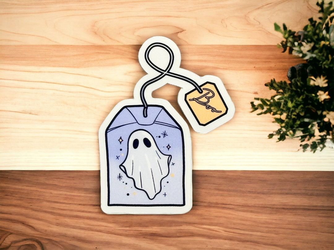 Spooky Ghost Teabag Sticker Self Care Kindle Sticker iPad Sticker Vinyl ...