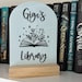 Personalised Acrylic Bookshelf Sign - Stack of Books | Multiple Colours ...