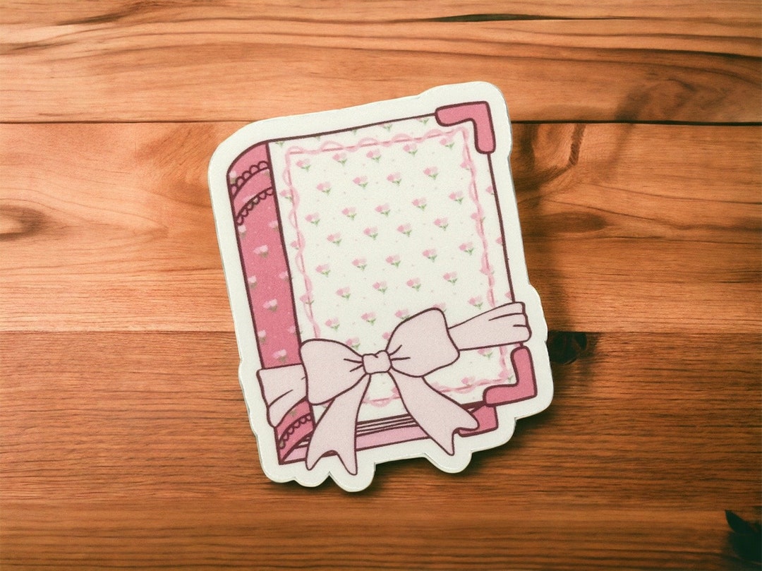 Coquette Pink Patterened Book Sticker |decal|stationery|latop|kindle|e ...