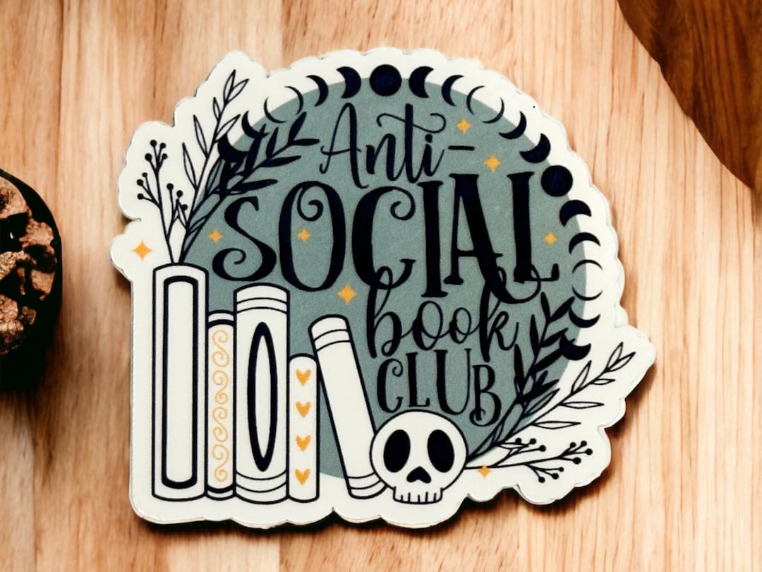 Anti-social Book Club Sticker|bookish|book Nerd|gift|reading|bookish ...